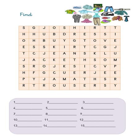 wordsearch clothes | PDF