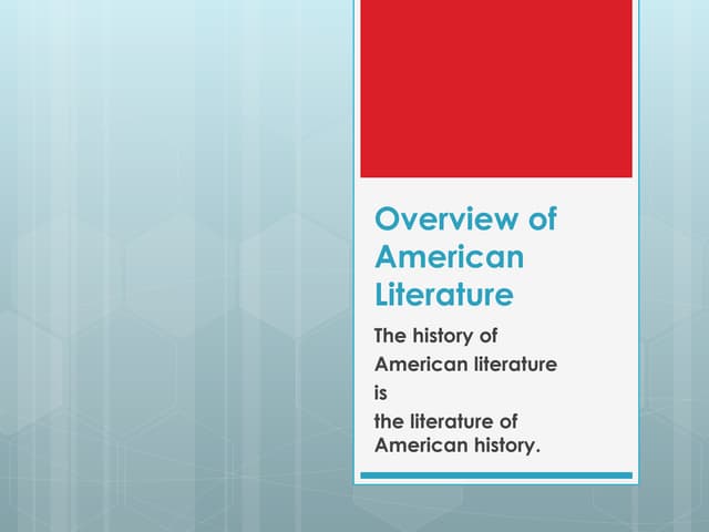 Introduction to Anglo-American Literature Grade 9 students | PPTX