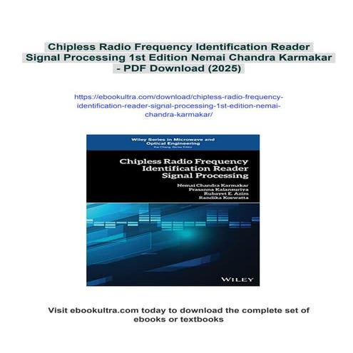 Chipless Radio Frequency Identification Reader Signal Processing 1st ...