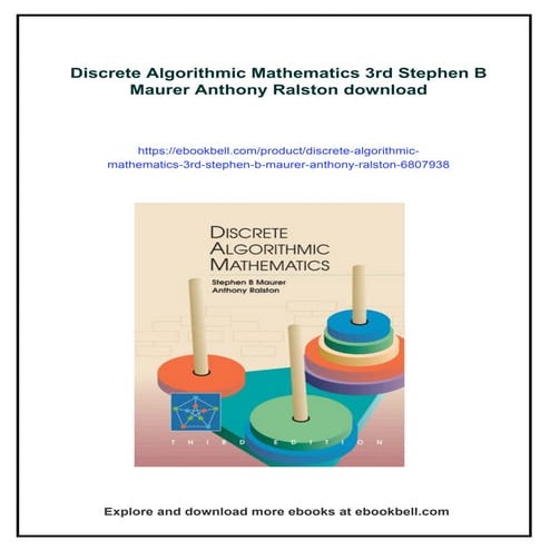 Discrete Algorithmic Mathematics 3rd Stephen B Maurer Anthony Ralston | PDF