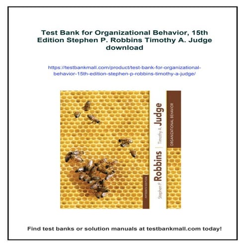 Test Bank for Organizational Behavior, 15th Edition Stephen P. Robbins ...