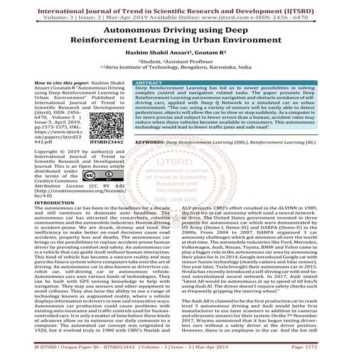 Autonomous Driving Using Deep Reinforcement Learning In Urban 0950