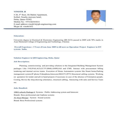 Santhosh M S Resume | PDF