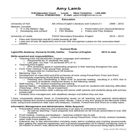 Amy Lamb - CV 2016 - June | DOCX