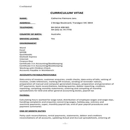 JANS Catherine resume October 2015 | DOC