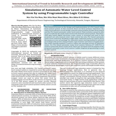 Simulation of Automatic Water Level Control System by using Programmable Logic Controller | PDF