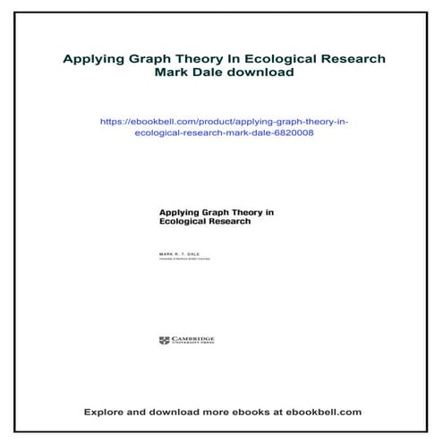 Applying Graph Theory In Ecological Research Mark Dale | PDF