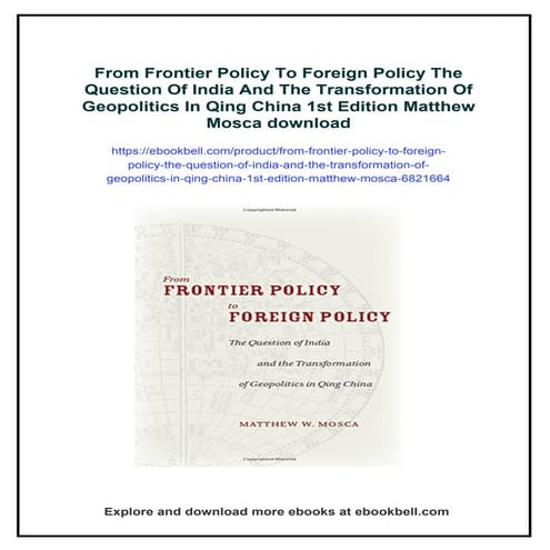 From Frontier Policy To Foreign Policy The Question Of India And The ...