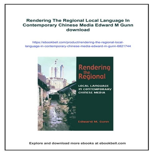 Rendering The Regional Local Language In Contemporary Chinese Media ...