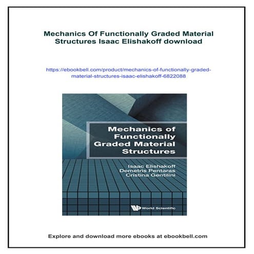 Mechanics Of Functionally Graded Material Structures Isaac Elishakoff | PDF