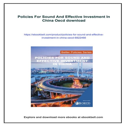 Policies For Sound And Effective Investment In China Oecd | PDF