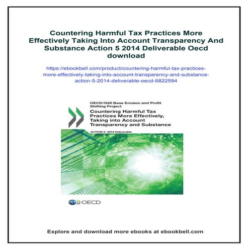 Countering Harmful Tax Practices More Effectively Taking Into Account Transparency And Substance ...