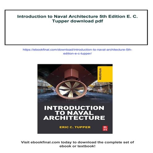 Introduction to Naval Architecture 5th Edition E. C. Tupper | PDF