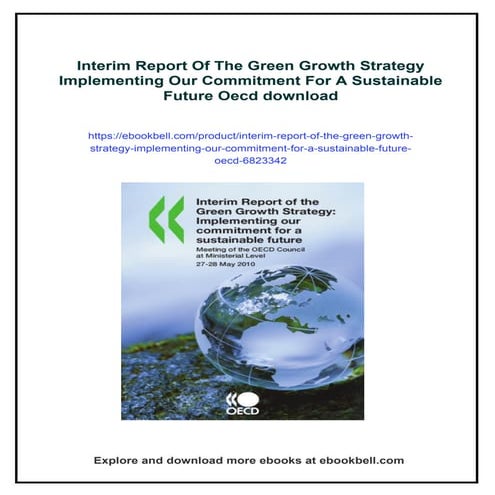 Interim Report Of The Green Growth Strategy Implementing Our Commitment ...