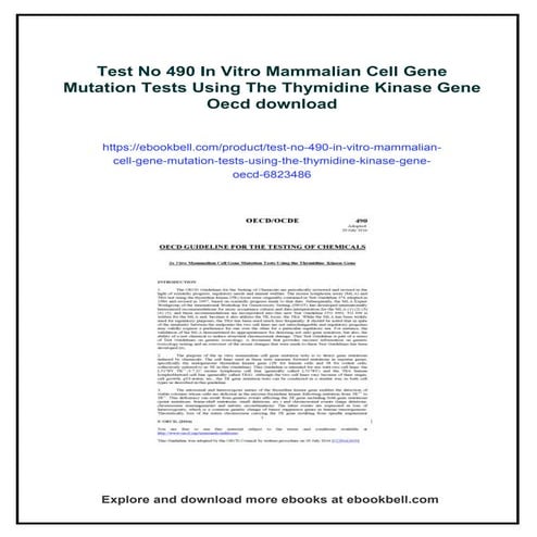 Test No 490 In Vitro Mammalian Cell Gene Mutation Tests Using The ...