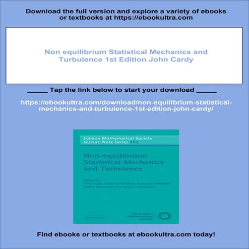 Non equilibrium Statistical Mechanics and Turbulence 1st Edition John ...