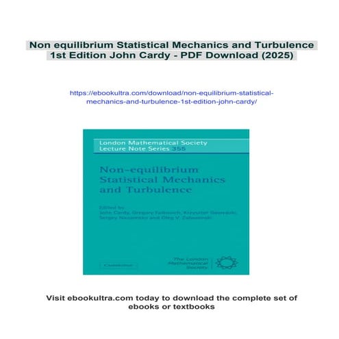 Non equilibrium Statistical Mechanics and Turbulence 1st Edition John ...