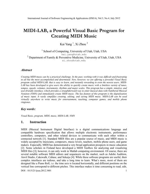 Midi Lab A Powerful Visual Basic Program For Creating Midi Music Pdf 5837