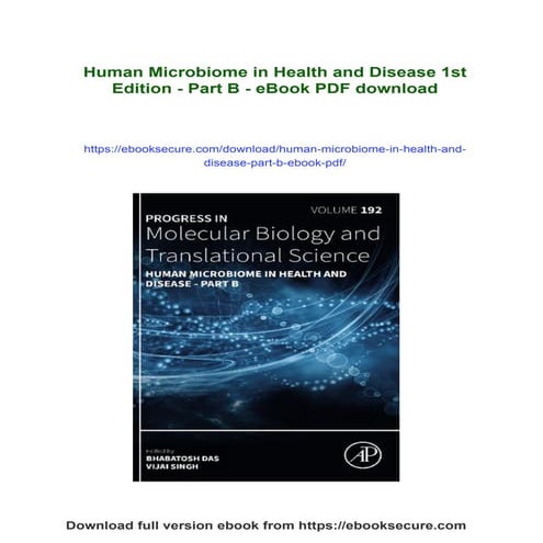 Human Microbiome in Health and Disease 1st Edition - Part B - eBook PDF | PDF