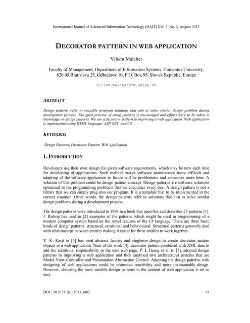 Decorator Pattern In Web Application Pdf