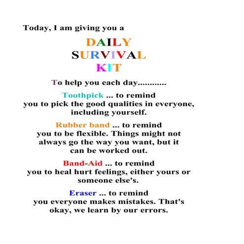 Daily Survival Kit | DOC