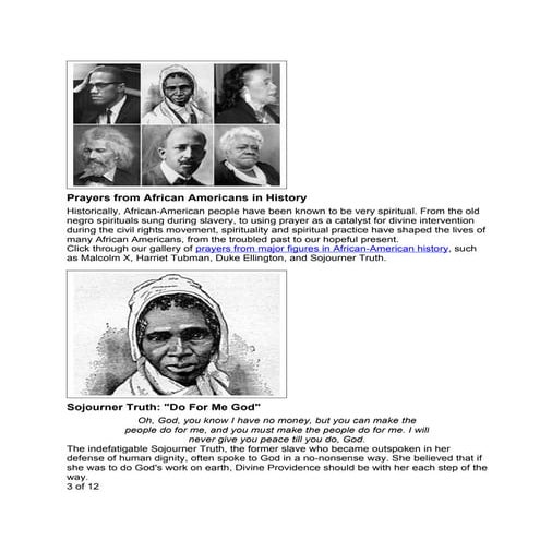 Prayers from African Americans in History | DOC