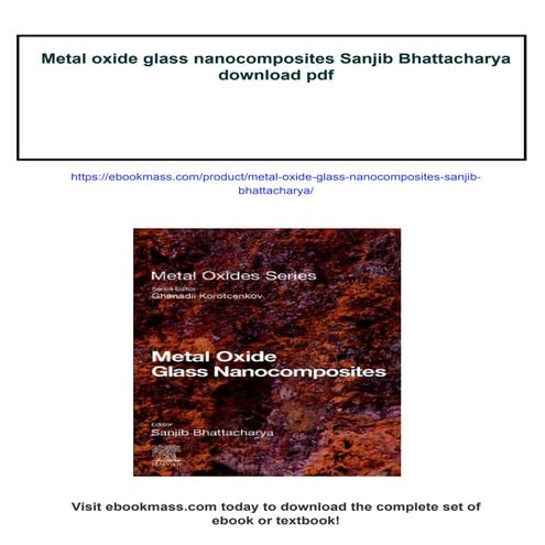 Metal oxide glass nanocomposites Sanjib Bhattacharya | PDF