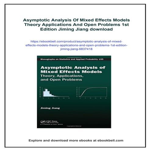 Asymptotic Analysis Of Mixed Effects Models Theory Applications And ...