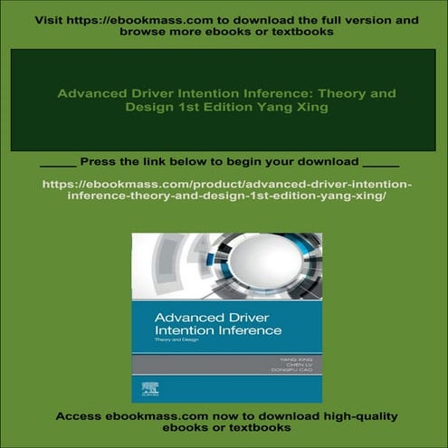Advanced Driver Intention Inference: Theory and Design 1st Edition Yang Xing | PDF