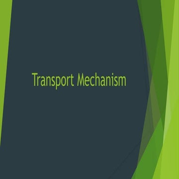 Transport Mechanisms in Biology Querrer 4 | PPT