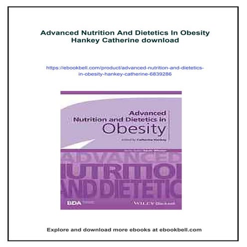 Advanced Nutrition And Dietetics In Obesity Hankey Catherine | PDF