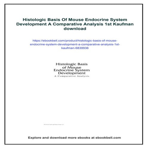 Histologic Basis Of Mouse Endocrine System Development A Comparative ...