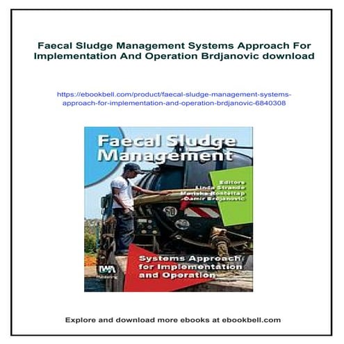 Faecal Sludge Management Systems Approach For Implementation And Operation Brdjanovic | PDF
