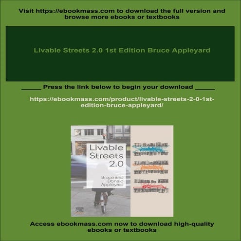 Livable Streets 2.0 1st Edition Bruce Appleyard | PDF