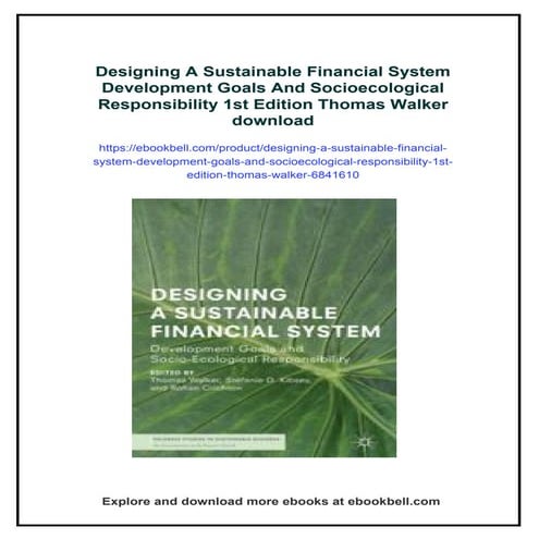 Designing A Sustainable Financial System Development Goals And ...