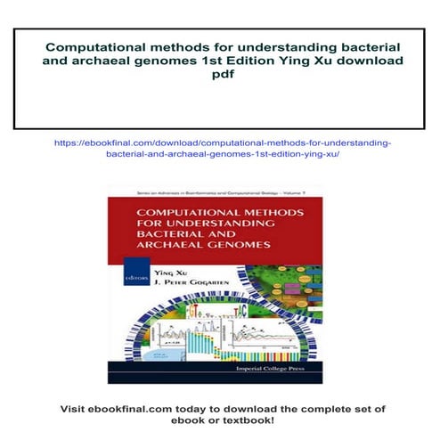 Computational methods for understanding bacterial and archaeal genomes 1st Edition Ying Xu | PDF