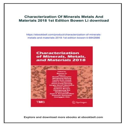 Characterization Of Minerals Metals And Materials 2018 1st Edition ...
