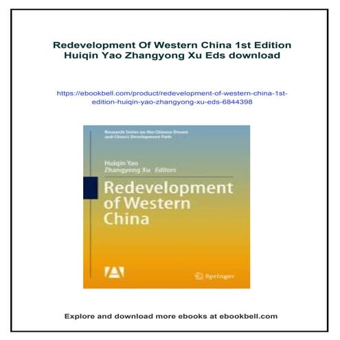 Redevelopment Of Western China 1st Edition Huiqin Yao Zhangyong Xu Eds | PDF