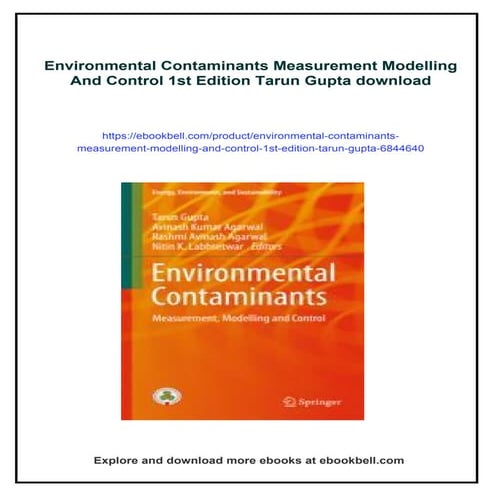 Environmental Contaminants Measurement Modelling And Control 1st ...