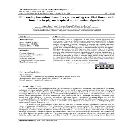 Enhancing Intrusion Detection System Using Rectified Linear Unit