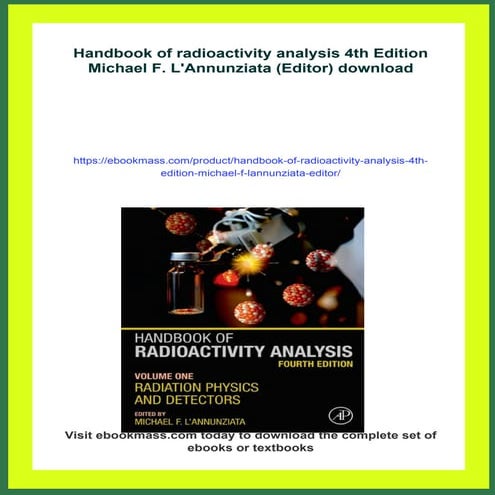 Handbook of radioactivity analysis 4th Edition Michael F. L'Annunziata (Editor) | PDF