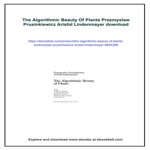 The Algorithmic Beauty Of Plants Przemyslaw Prusinkiewicz Aristid ...
