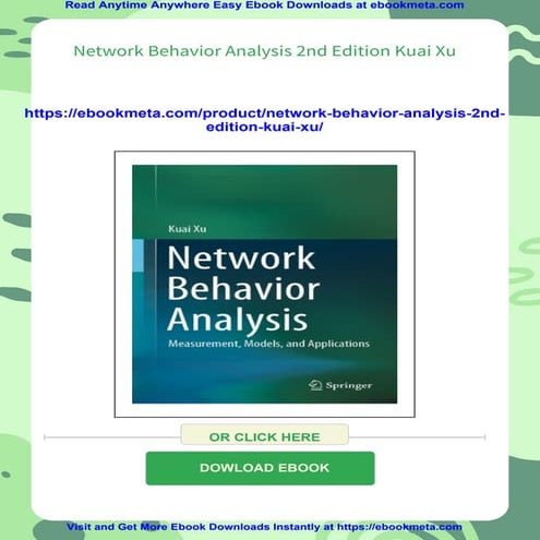 Network Behavior Analysis 2nd Edition Kuai Xu | PDF