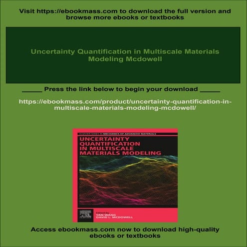 Uncertainty Quantification in Multiscale Materials Modeling Mcdowell | PDF