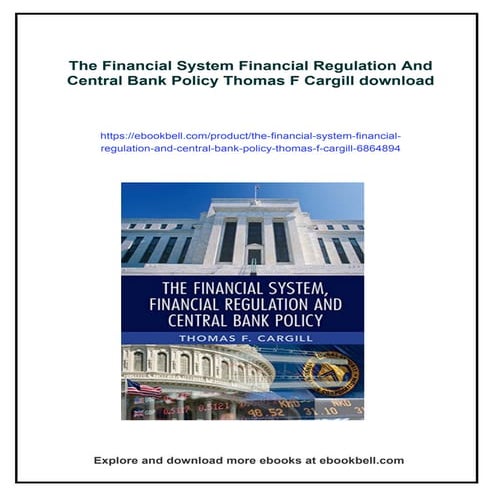 The Financial System Financial Regulation And Central Bank Policy ...
