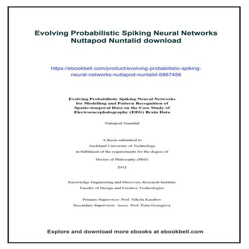 Evolving Probabilistic Spiking Neural Networks Nuttapod Nuntalid | PDF
