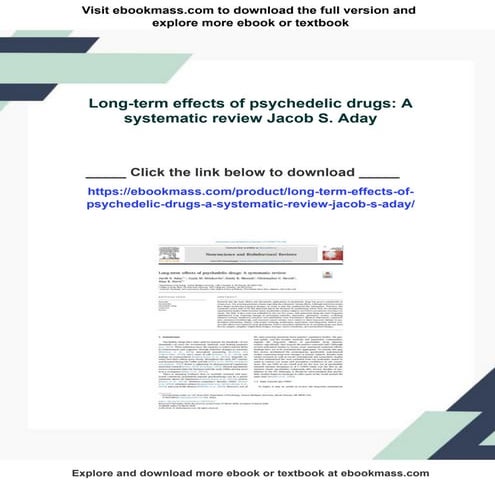 Long-term effects of psychedelic drugs: A systematic review Jacob S ...