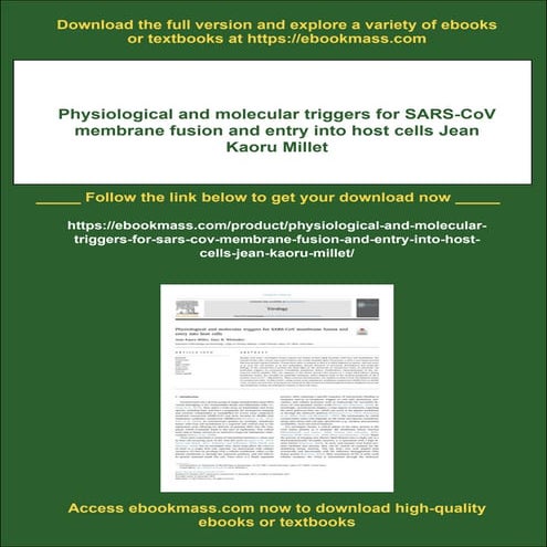Physiological and molecular triggers for SARS-CoV membrane fusion and entry into host cells Jean ...