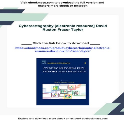 Cybercartography [electronic resource] David Ruxton Fraser Taylor | PDF