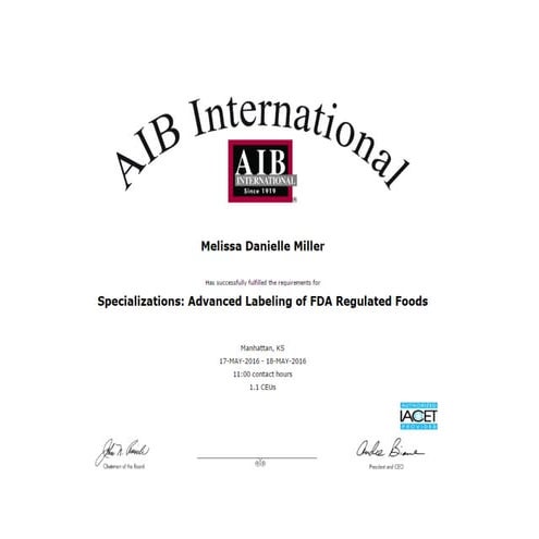 AIB International Certificate- Specializations- Advanced Labeling of ...